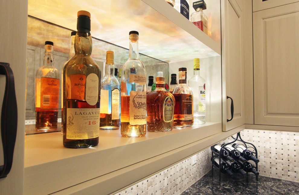 Butler's Pantry with Wet Bar and Light Up Bottle Shelf - Traditional ...
