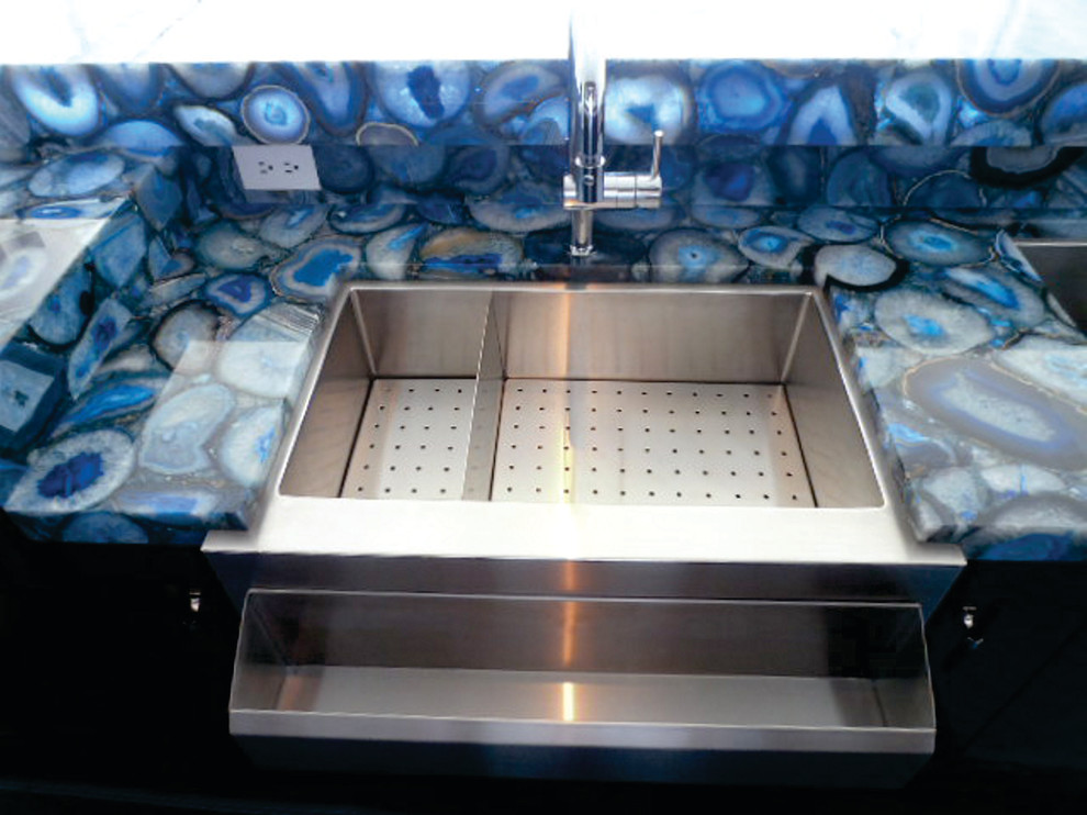 Caesarstone’s Concetto Collection Blue Agate backlit with SLABlite ...