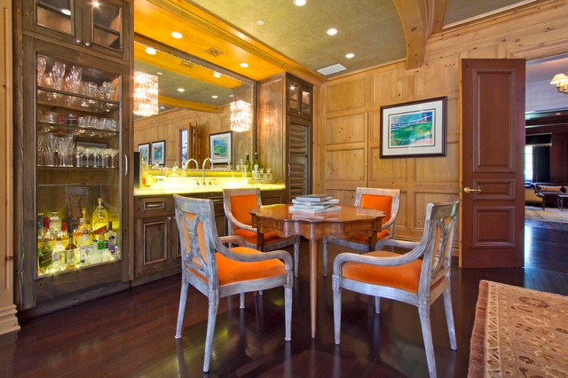 Ceiling millwork - Traditional - Home Bar - Los Angeles - by Jerry ...