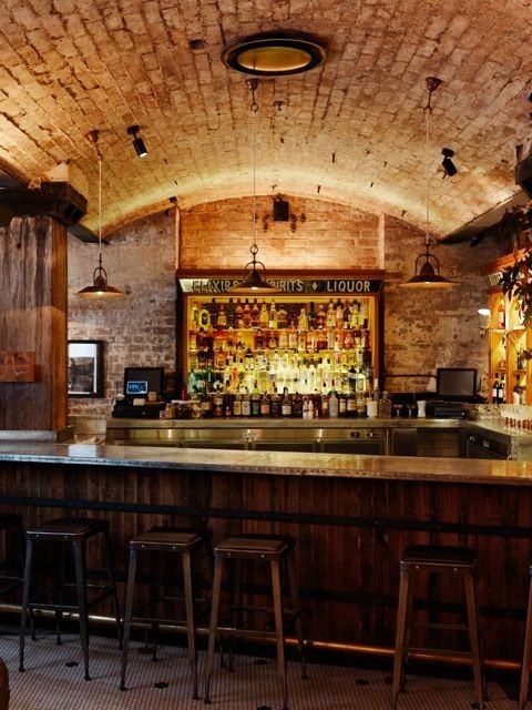 Chicago Common Brick with Wooden Bar - Rustic - Home Bar - Chicago - by ...