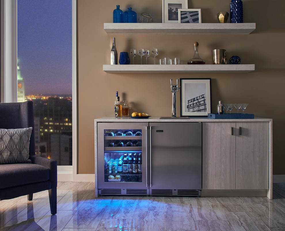 City Loft Blue Bar - Contemporary - Home Bar - Chicago - by Perlick | Houzz