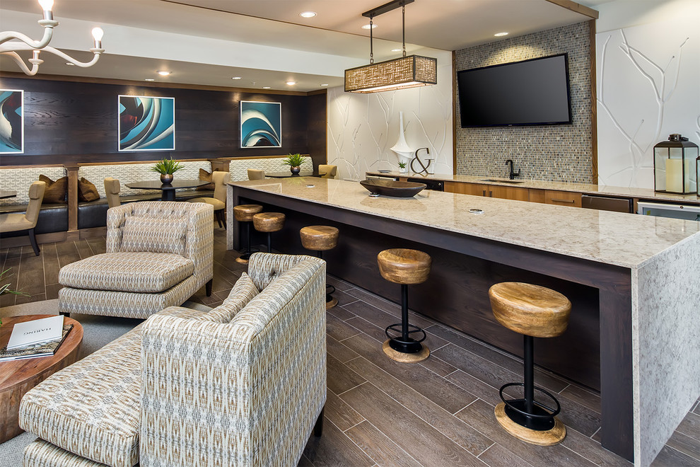 Clubhouse, Commercial & Multi-Family Designs - Transitional - Home Bar ...