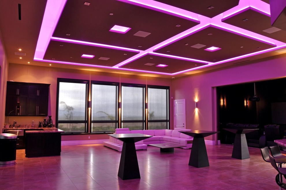 Color Changing Ceiling Lighting - Moderno - Bar en casa - Santa Bárbara ...
