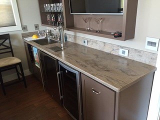 Corian Riverbed Bar Top with Tapper - Traditional - Home Bar - Chicago ...