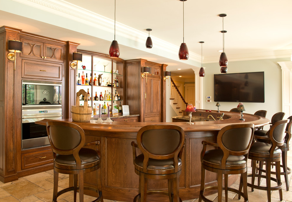 Curved family room bar - Traditional - Home Bar - Columbus - by Terri ...