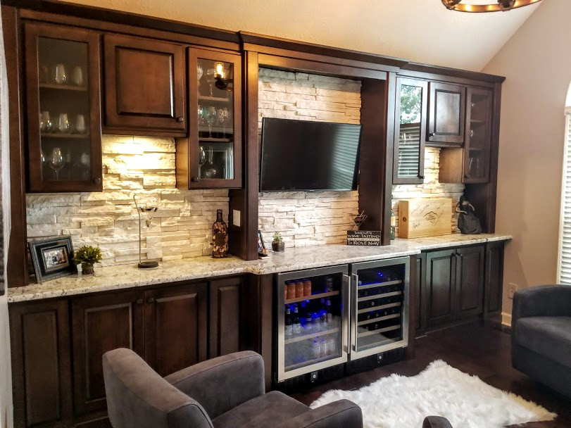 Custom built-ins Custom media center Custom bookshelves - Traditional ...