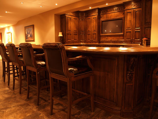 Custom Wood Bar - built by our Skilled Craftsmen - Home Bar - Chicago ...