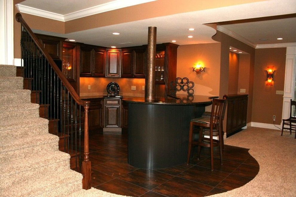 Dark Stained Bar - Traditional - Home Bar - Other - by User | Houzz