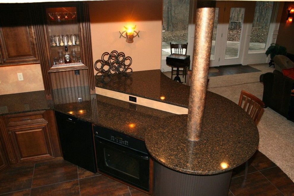 Dark Stained Bar - Traditional - Home Bar - Other - by User | Houzz
