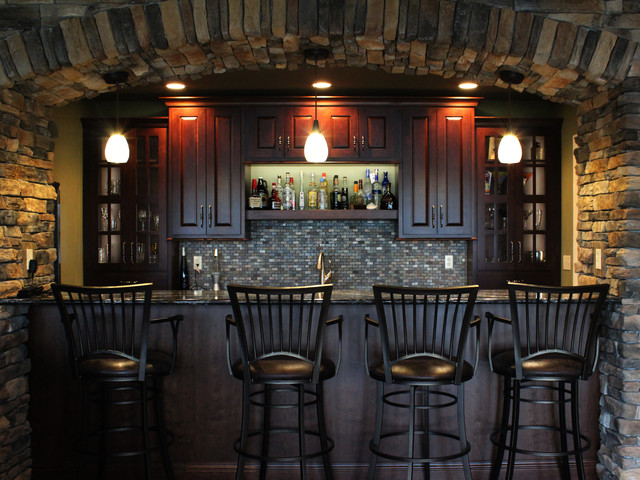 Dark Stained Bar - Rustic - Home Bar - Other - by User | Houzz UK