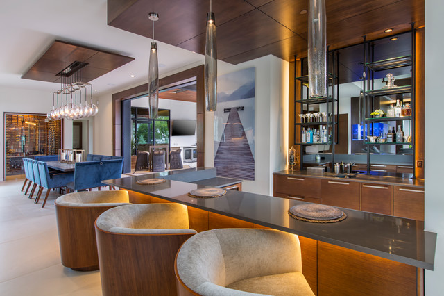 Dining and Bar in Contemporary Home for Entertaining - Contemporary ...