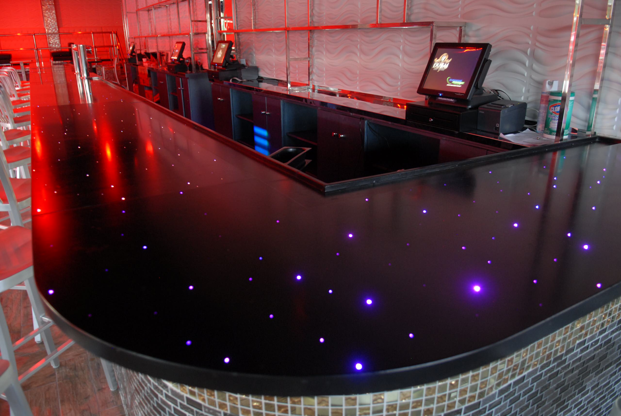Concrete Countertops With Fiber Optic Lights