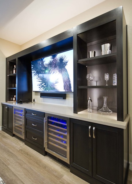 Entertaining Areas, Media Walls, Home Offices - Transitional - Home Bar ...