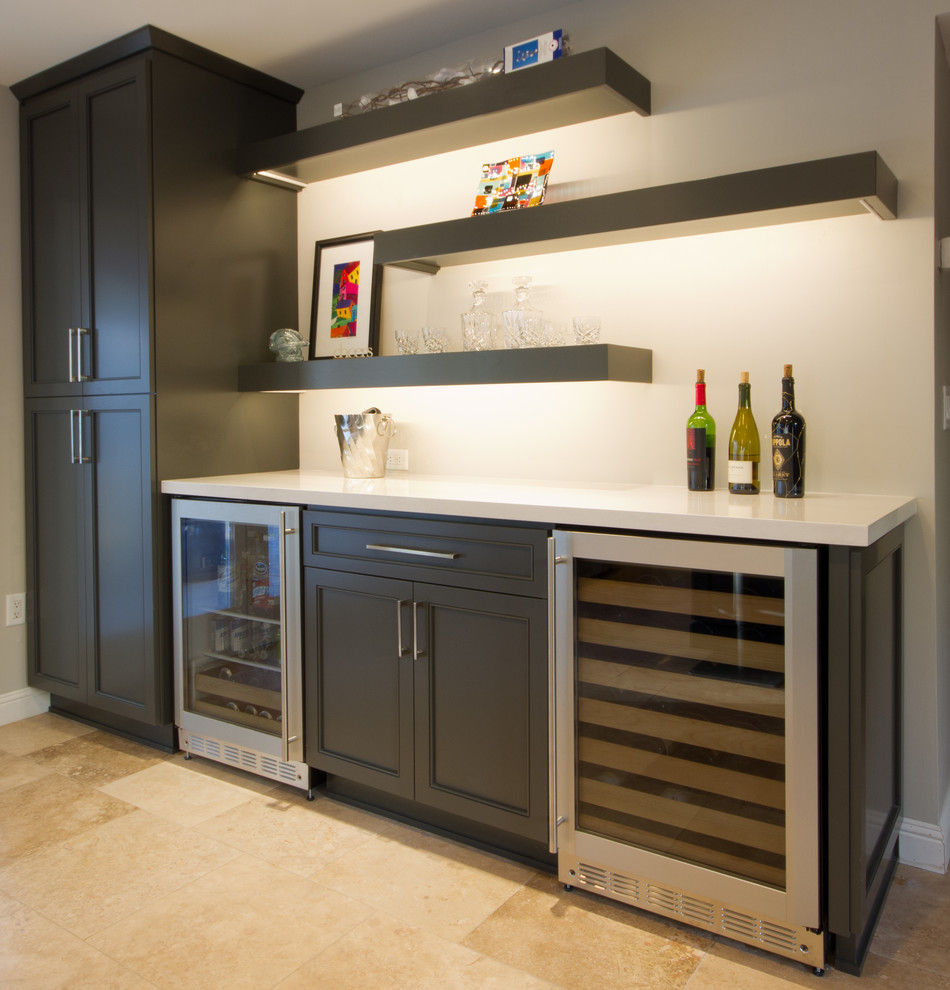 Entertainment/Media Wall Redesign - Transitional - Home Bar - Phoenix ...