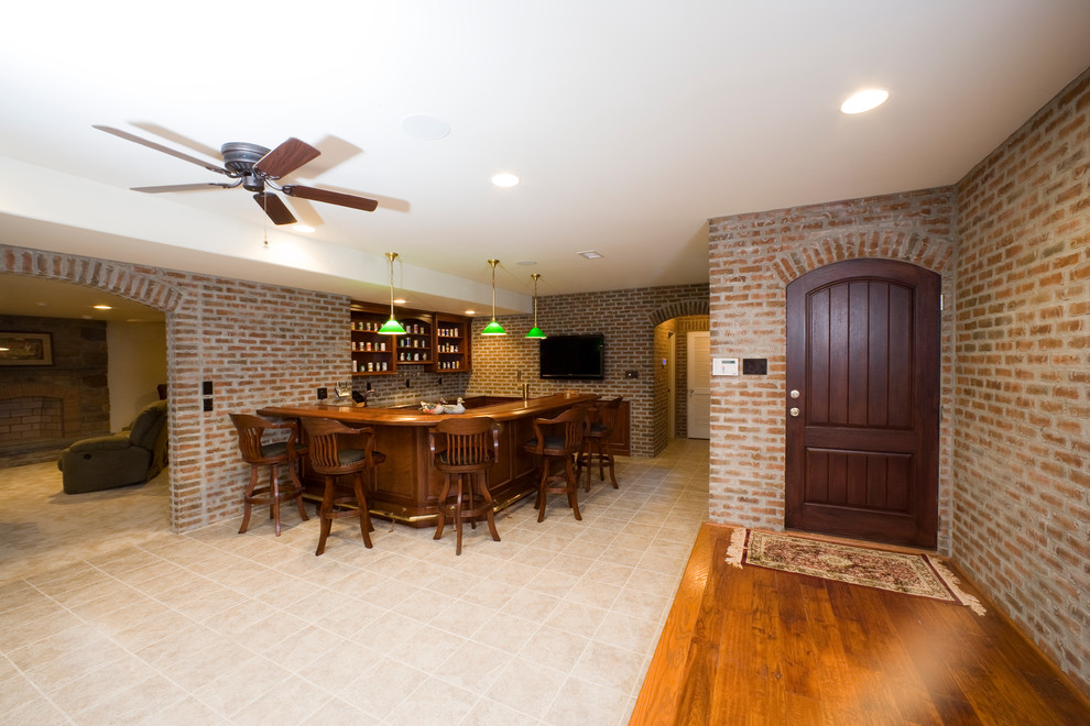 Finished Brick Basement Bar Room/Game Room - Home Bar - Philadelphia ...