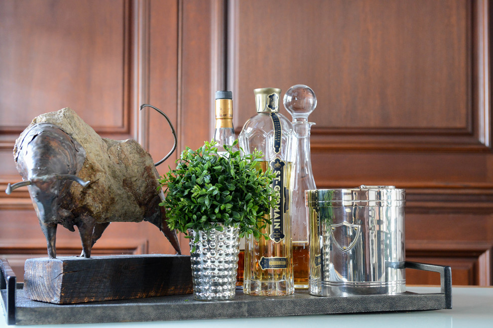 French Style Brick Manor, Greenwich CT - Transitional - Home Bar - New ...