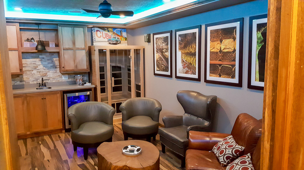 Garage Converted To Cigar Lounge - Contemporary - Home Bar - Milwaukee ...
