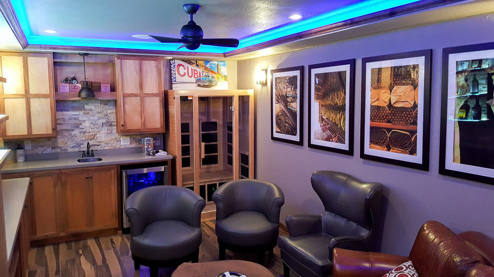 Garage Converted To Cigar Lounge - Contemporary - Home Bar - Milwaukee ...