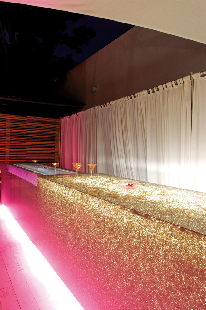 Gorgeous bar with under lit countertop - Modern - Home Bar - Miami - by ...