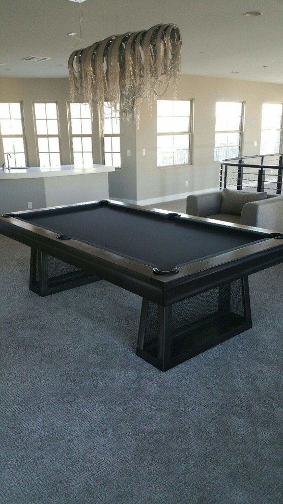 Industrial Ixabel Steel Billiards Pool Table - Industrial - Home Bar ...