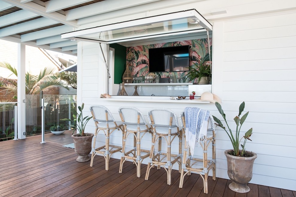 Island style Pool bar + Powder room - Beach Style - Home Bar - Sunshine ...