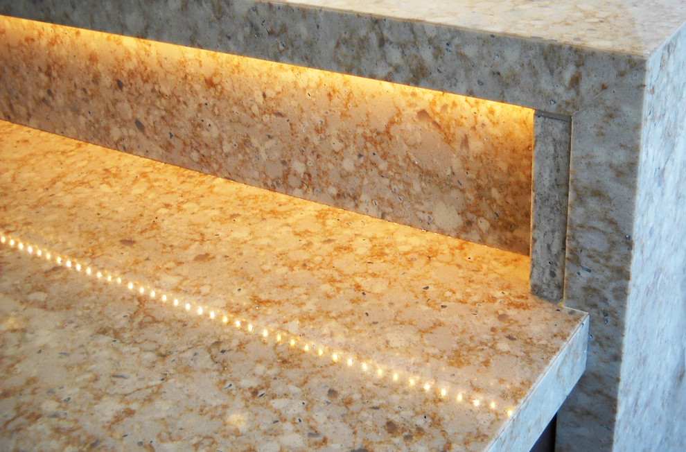 Ivory Wave Hanstone Quartz - Home Bar - Other - by Madison Block ...