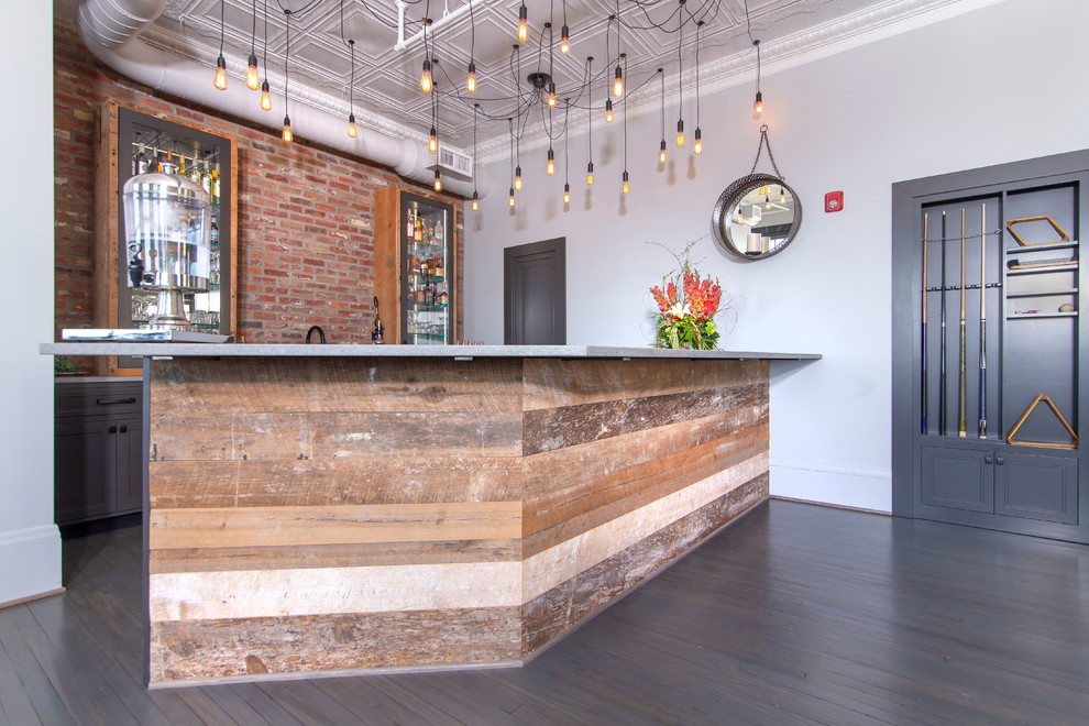 Loft living - home bar with reclaimed wood - Industrial - Home Bar ...