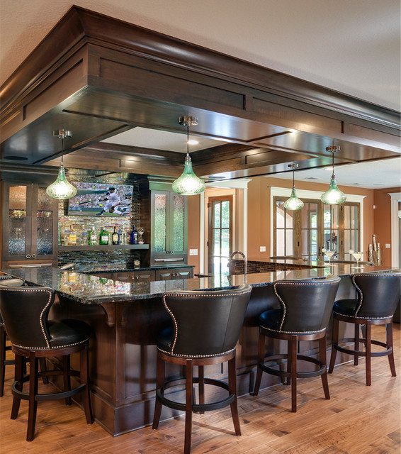 Mediterranean Teardown/New Build - Mediterranean - Home Bar ...