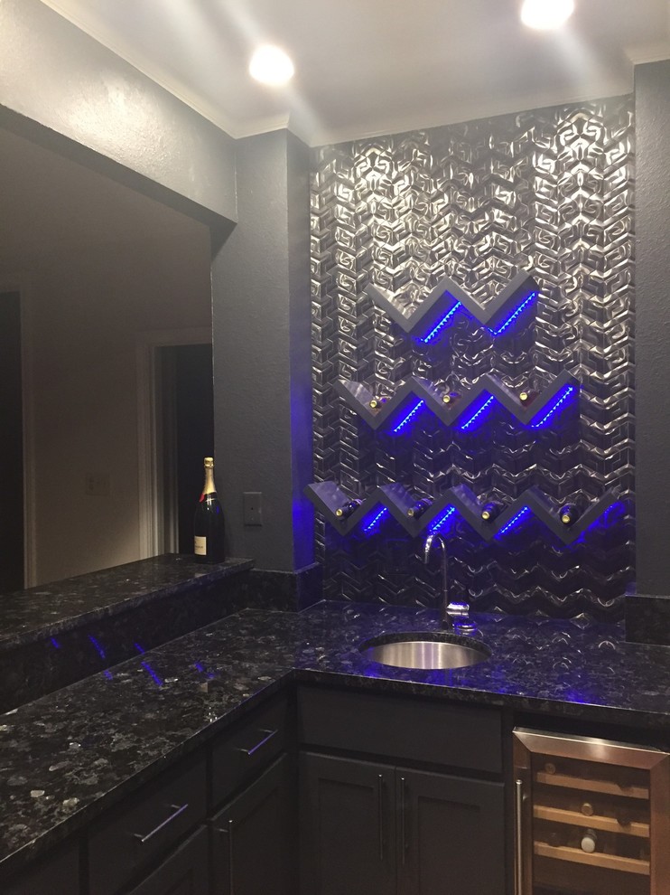 Metal Mosaic Tiles - Modern - Home Bar - Dallas - by BELK Tile | Houzz