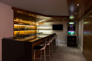 milton basement fit-out - Modern - Home Bar - Boston - by BHaley Design ...