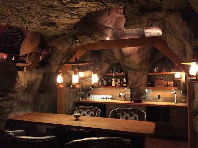 Mine Shaft Home Theatre - Rustic - Home Bar - Vancouver - by Wavestone ...