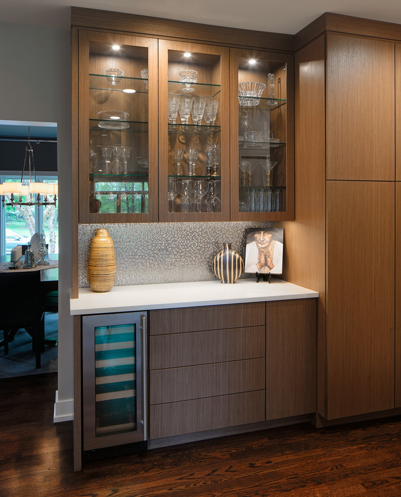 Minimalistic Modern Kitchen Remodel - Contemporary - Home Bar - Chicago ...