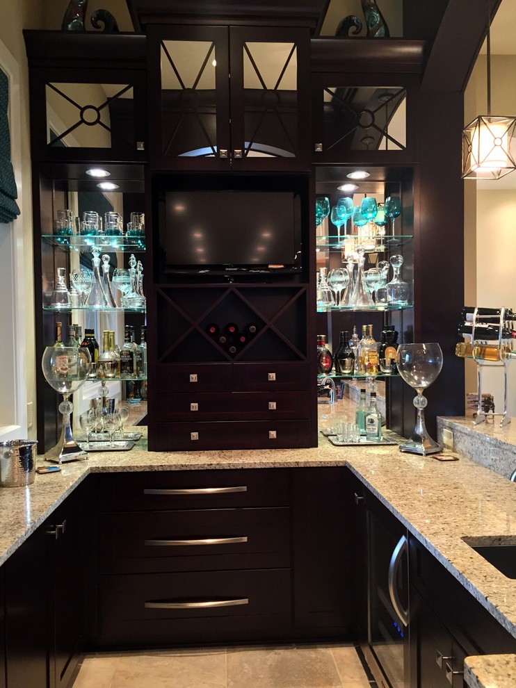 Modern, Espresso, X-Mullion (Bedford,IN) - Traditional - Home Bar ...