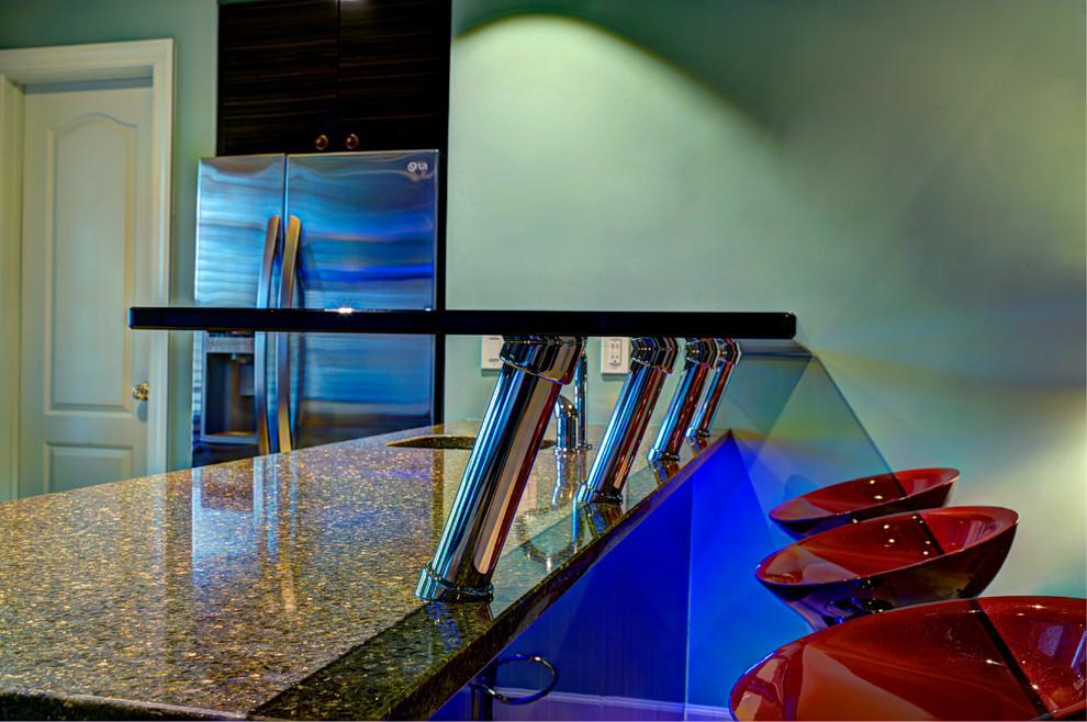Modern Floating Glass Bar Design in Ashburn, VA - Modern - Home Bar ...