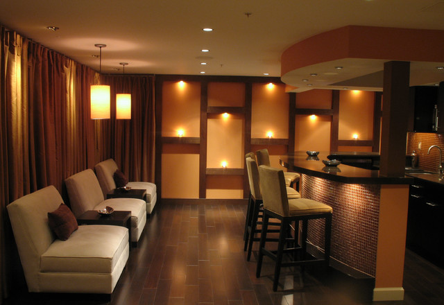 Modern Home Bar, Lounge and Media Room - Contemporary - Home Bar - San ...