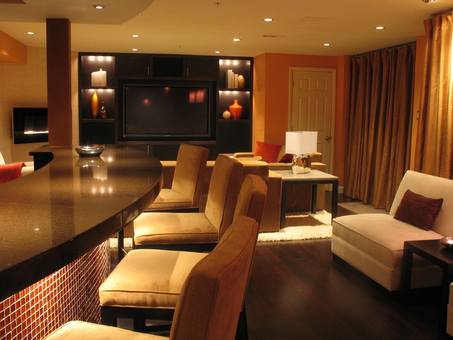 Modern Home Lounge, Bar and Media Room - Contemporary - Home Bar - San ...