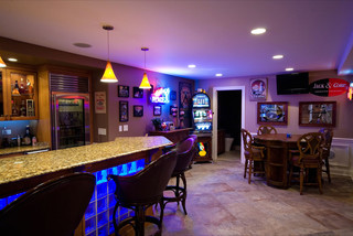 Motorized shades and lighting controls - Modern - Home Bar - Chicago ...