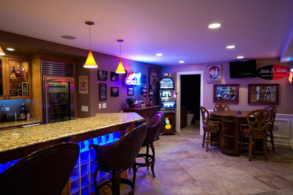 Motorized shades and lighting controls - Modern - Home Bar - Chicago ...