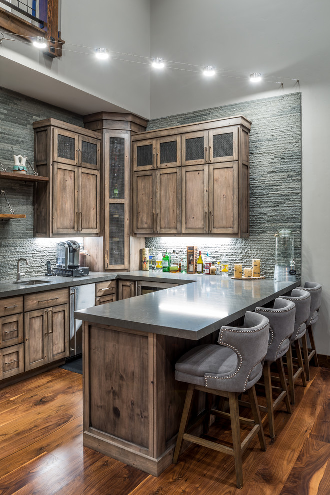 Mountain Modern - Rustic - Home Bar - Sacramento - by HMA Architecture ...