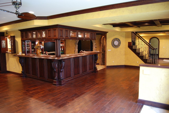 Olde English Aged Plaster Finish throughout an entire Lower Level in ...