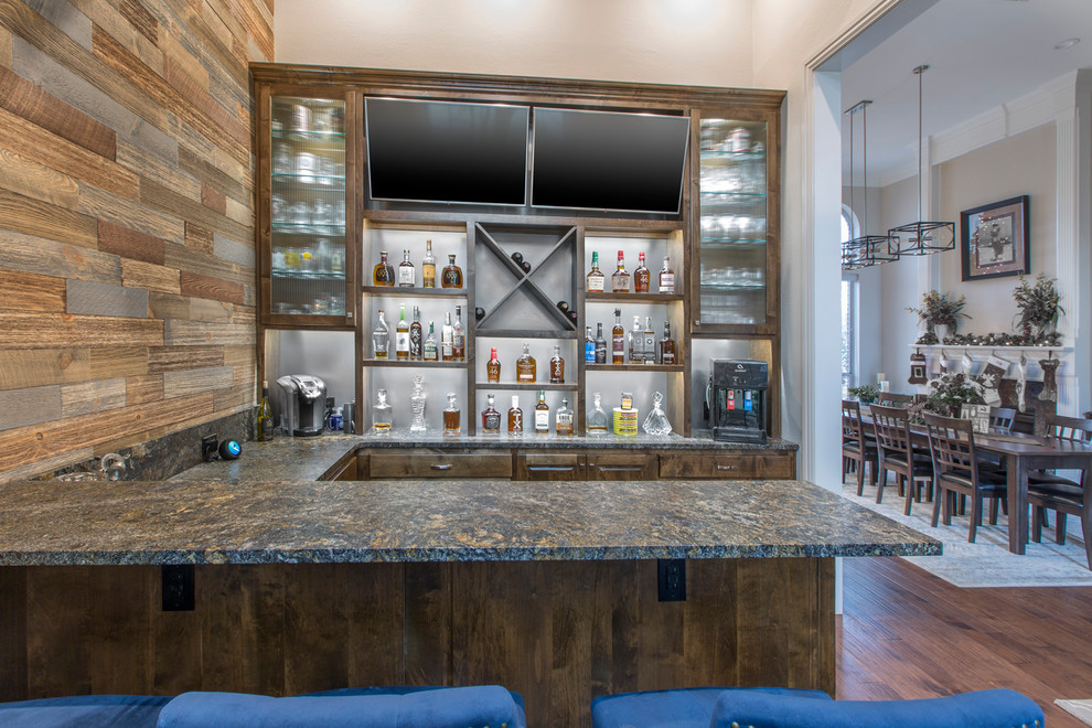 Once a Formal Dining Room, Now a Custom Home Bar! - Rustic - Home Bar ...
