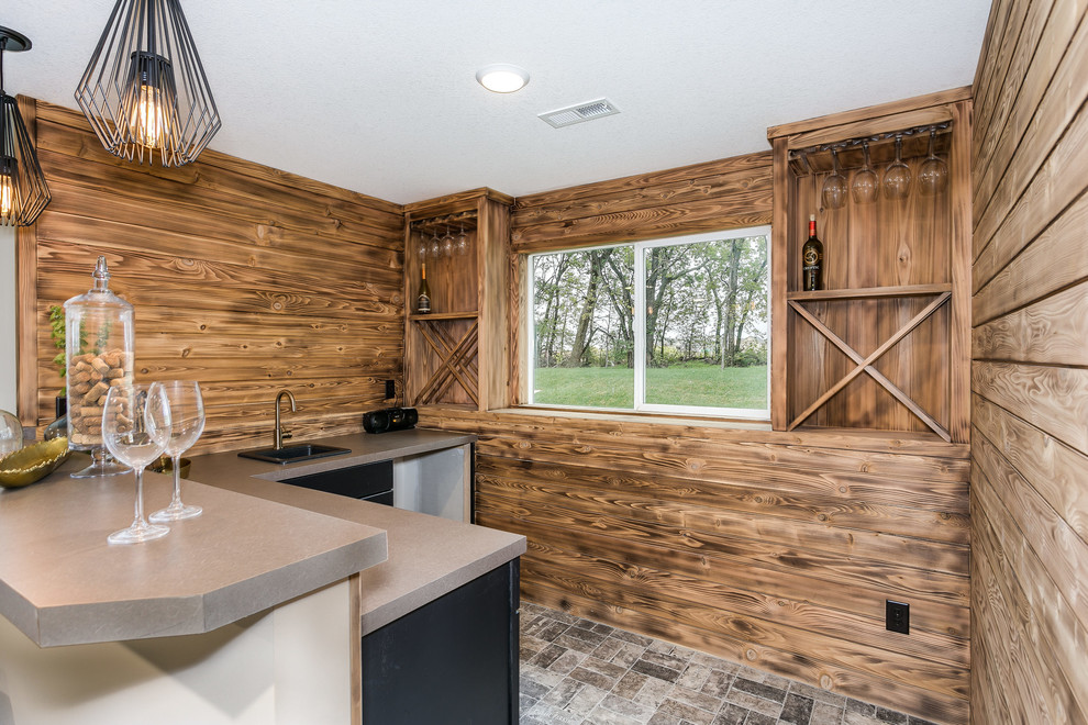 Paul Gray Homes 916 Ledgestone - Contemporary - Home Bar - Wichita - by ...