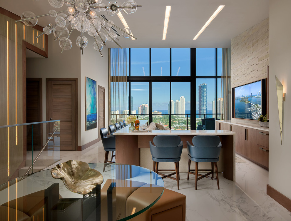 Privé Model Unit - Contemporary - Home Bar - Miami - by Interiors by ...