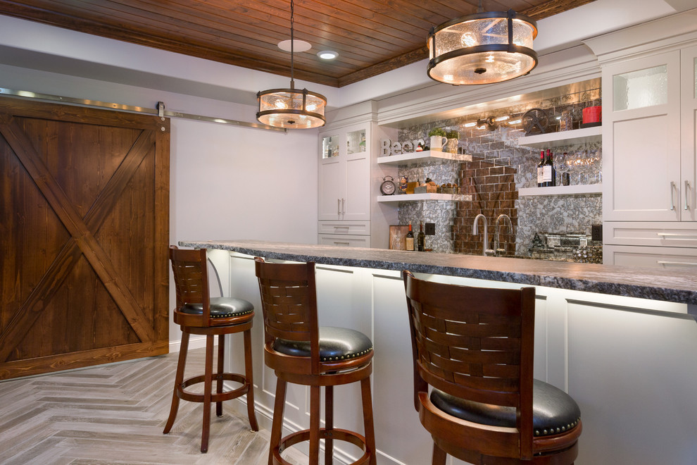 Reflective Gem Bar - Transitional - Home Bar - Other - by Aubrey ...