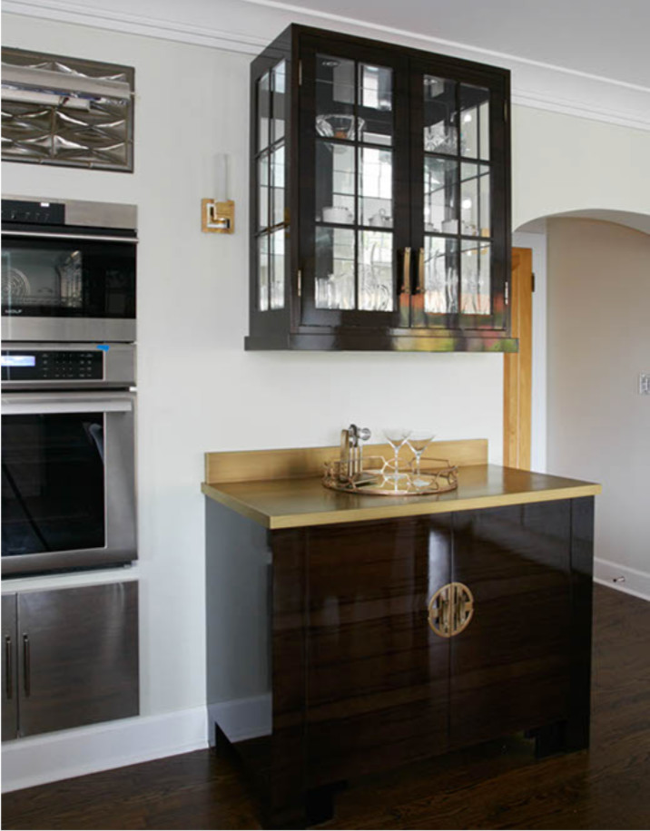 River Forest Modern Exotic Wood Kitchen - Modern - Home Bar - Chicago ...