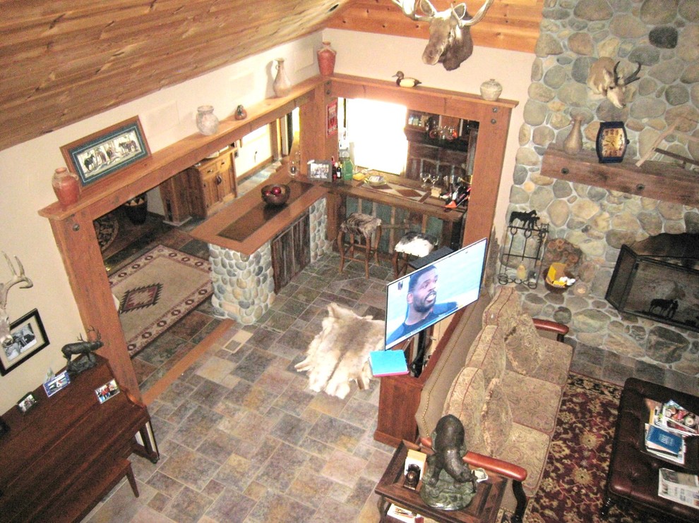 Rustic Barn Wood Bar - Rustic - Home Bar - Sacramento - by Kiwi ...