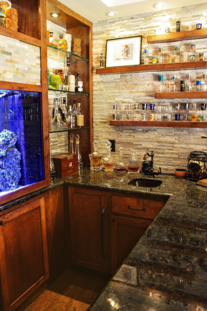 Rustic Dallas Wetbar Remodel - Rustic - Home Bar - Dallas - by Terri ...