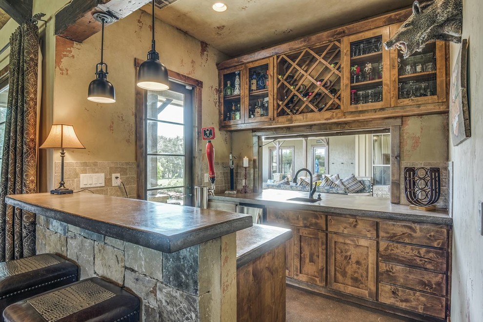 Rustic Elegance Custom Home - Rustic - Home Bar - Austin - by J ...
