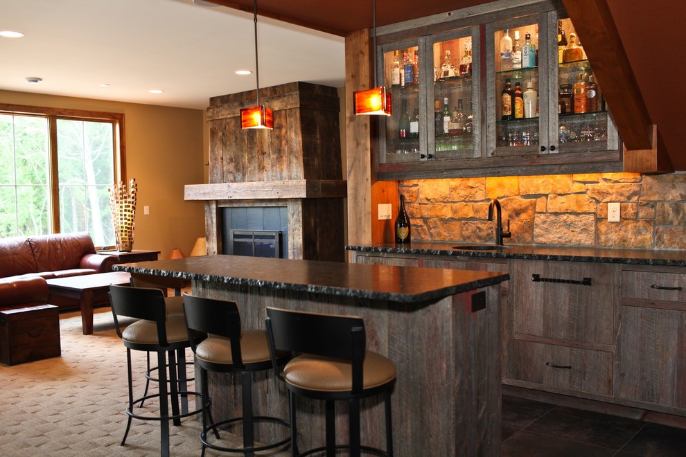Rustic House - Rustic - Home Bar - Minneapolis - by Zawadski Homes Inc ...