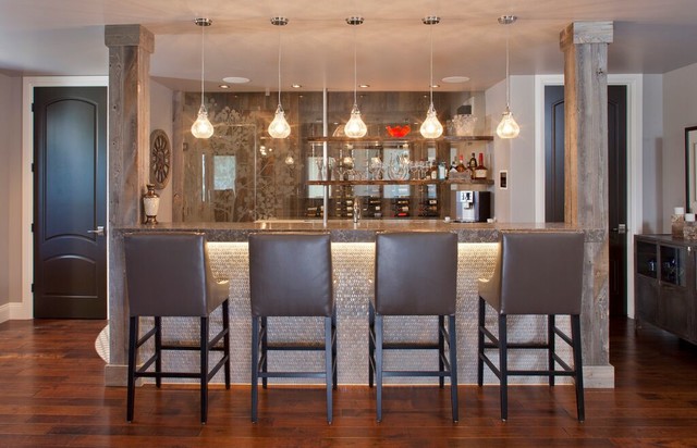 Rustic Meets Modern in Colorado - Modern - Home Bar - Denver - by Aneka ...